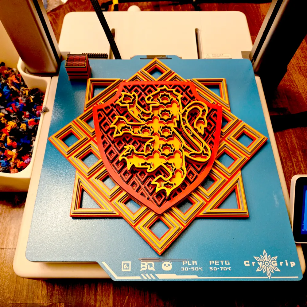 Harry Potter Gryffindor Dimensional Grid Mosaic by w3r3wolv3s - MakerWorld