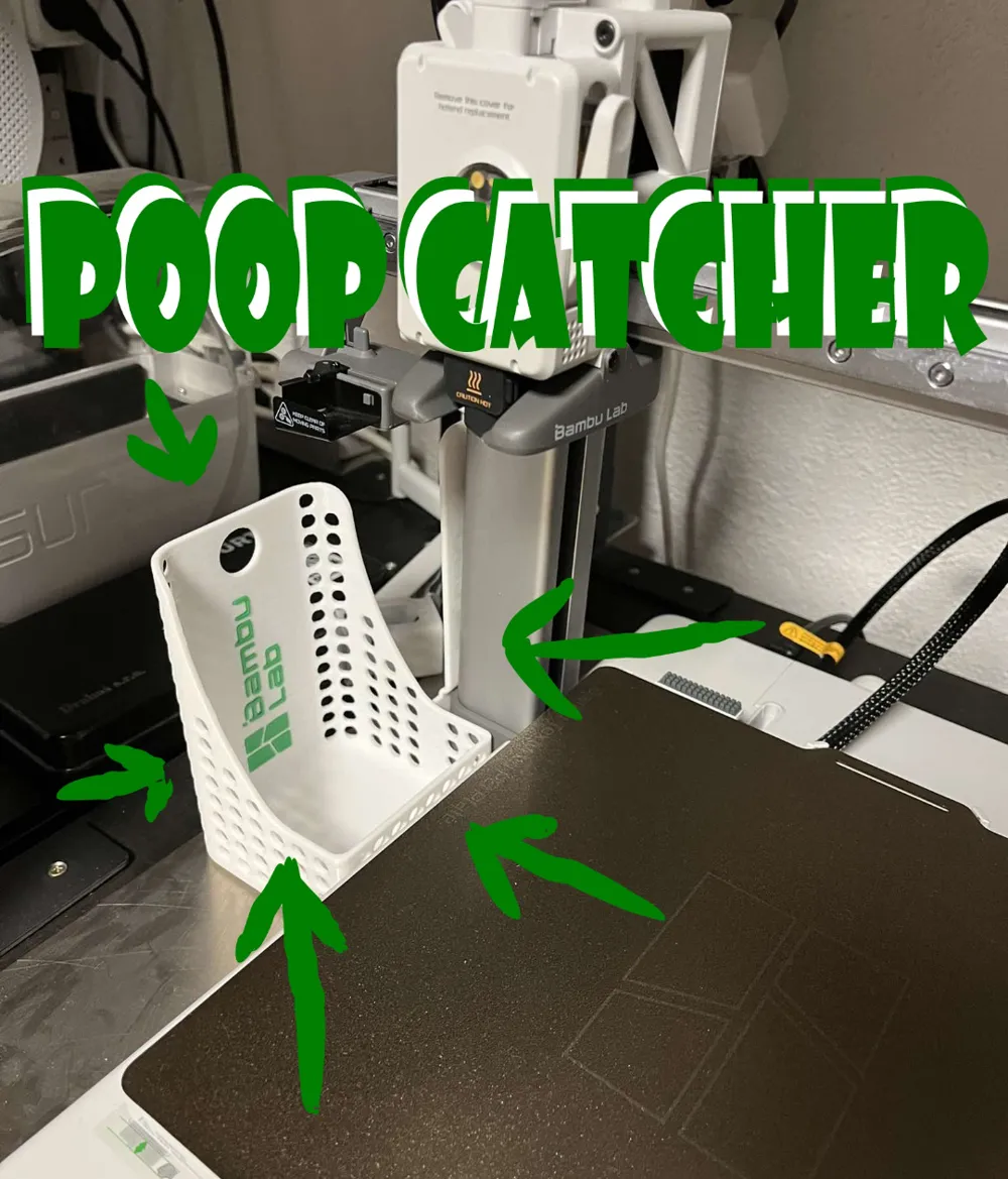 Bambulab A1 large poop catcher attached with screw by Ainon3Dprint ...