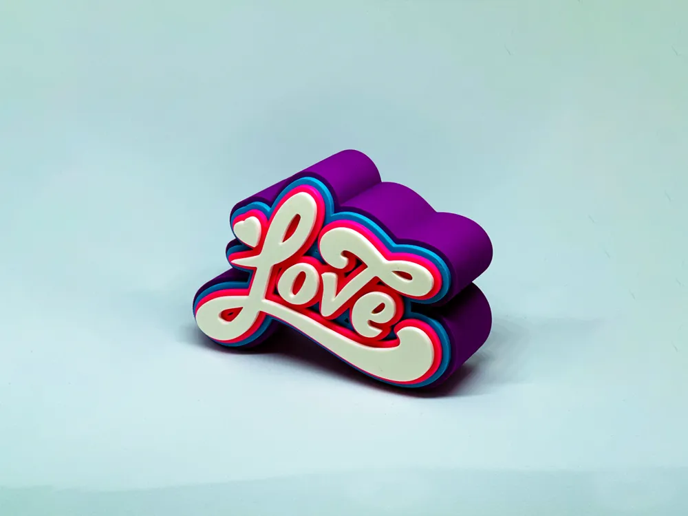 Love - Stylish Standing Sign by Mario3D - MakerWorld