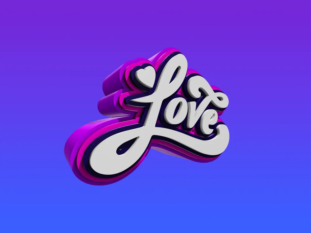 Love - Stylish Standing Sign by Mario3D - MakerWorld