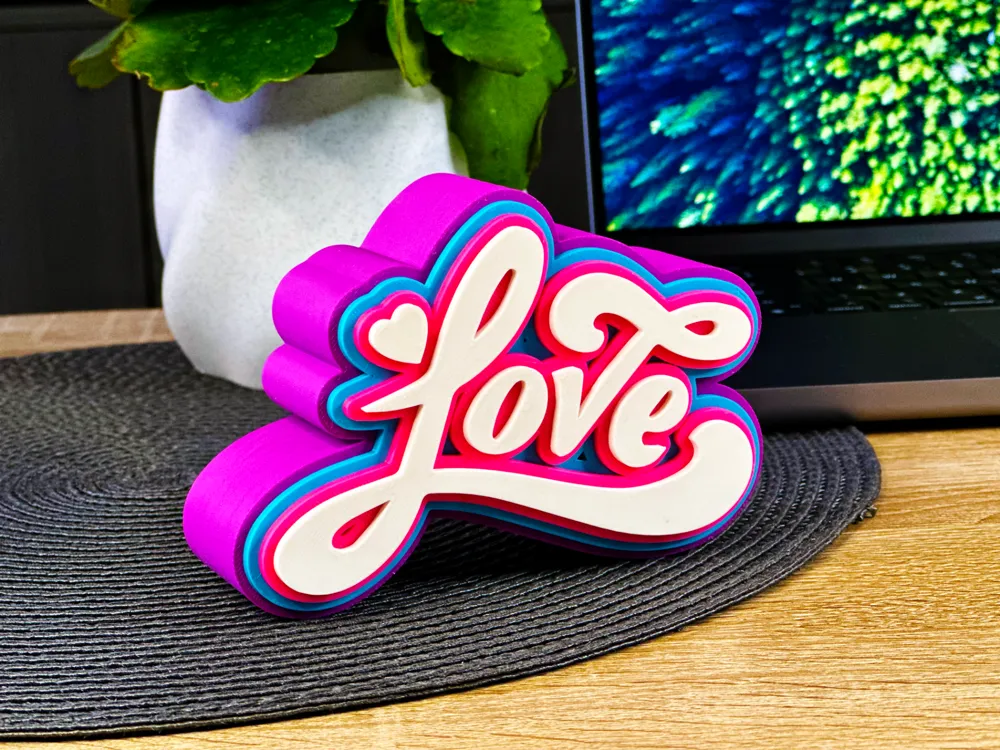 Love - Stylish Standing Sign by Mario3D - MakerWorld