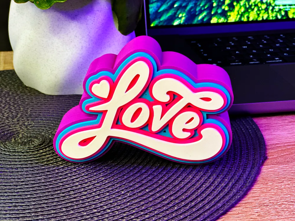 Love - Stylish Standing Sign by Mario3D - MakerWorld