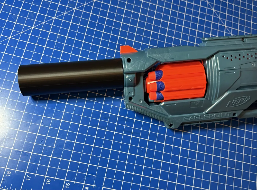NERF Replacement Barrel - Spinning Darts - Free 3D Print Model - MakerWorld