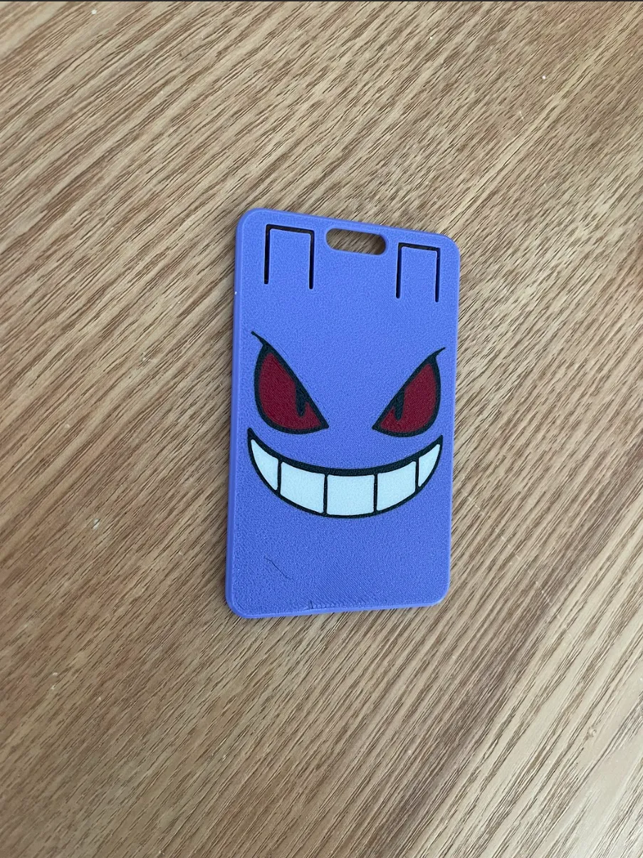 Gengar ID Card Holder/Badge Holder - Free 3D Print Model - MakerWorld