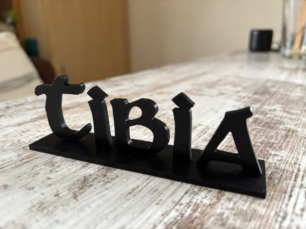 Tibia Logo Display Stand by Rianski Schipanski - MakerWorld