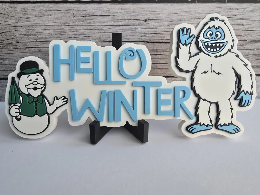 Hello Winter Sign (Rudolph Edition) by Rakenra MakerWorld: Download ...