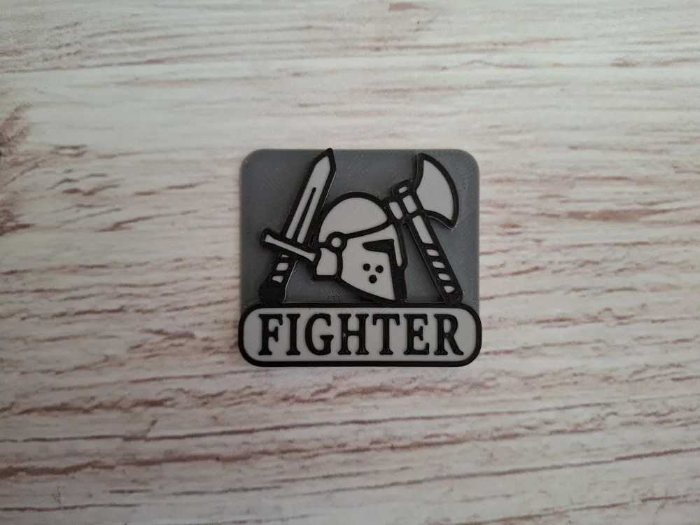 Fighter Badge DnD Class| Helmet, Sword, Axe Emblem by Kat Tarasenko ...