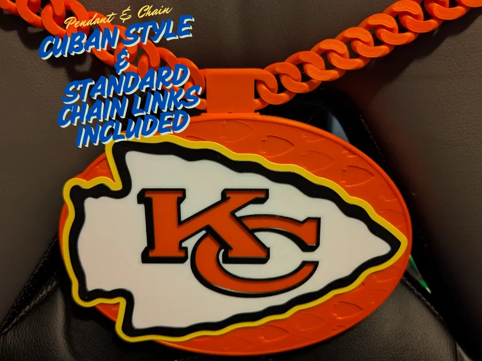 Kansas City Chiefs Oversized Pendant and Chain by MFDesigns3D ...