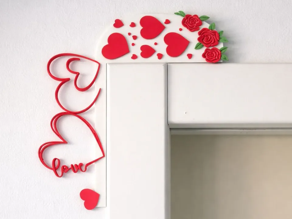 Love Valentine Day Door Corner - Free 3D Print Model - MakerWorld