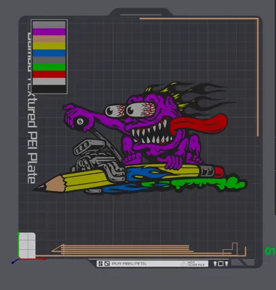 Monster Art HOTROD PENCIL RACER by WagZPrintZ - MakerWorld