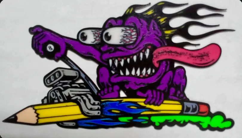 Monster Art HOTROD PENCIL RACER by WagZPrintZ - MakerWorld