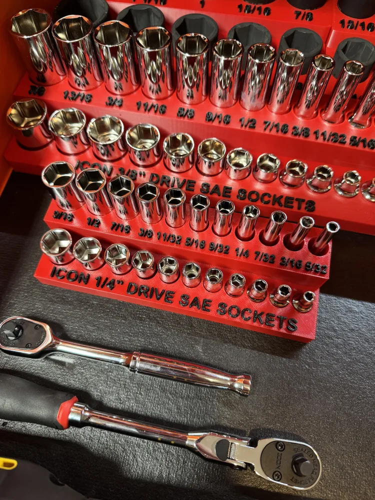 ICON 1/4" SAE Socket Organizer Harbor Freight by Mariiiii MakerWorld ...