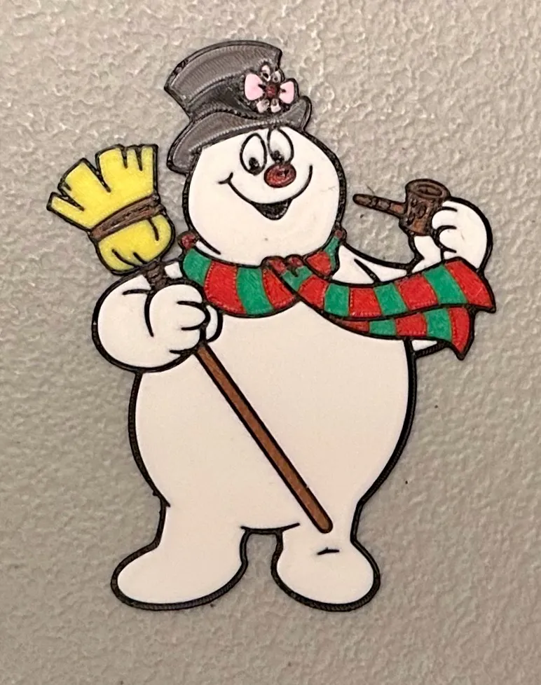 Multicolor Frosty the Snowman Magnet by wotfan - MakerWorld