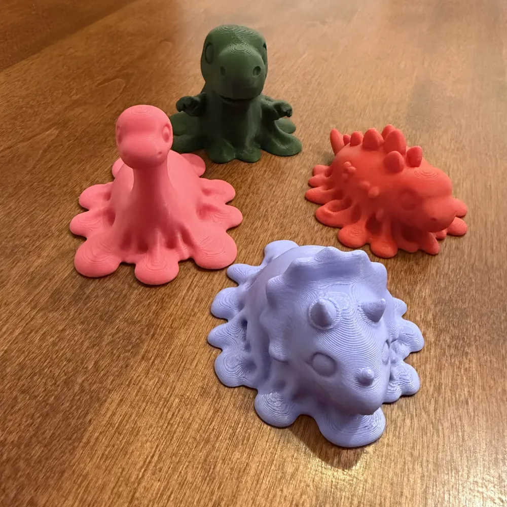 Cute Melting Dino Army - Free 3D Print Model - MakerWorld
