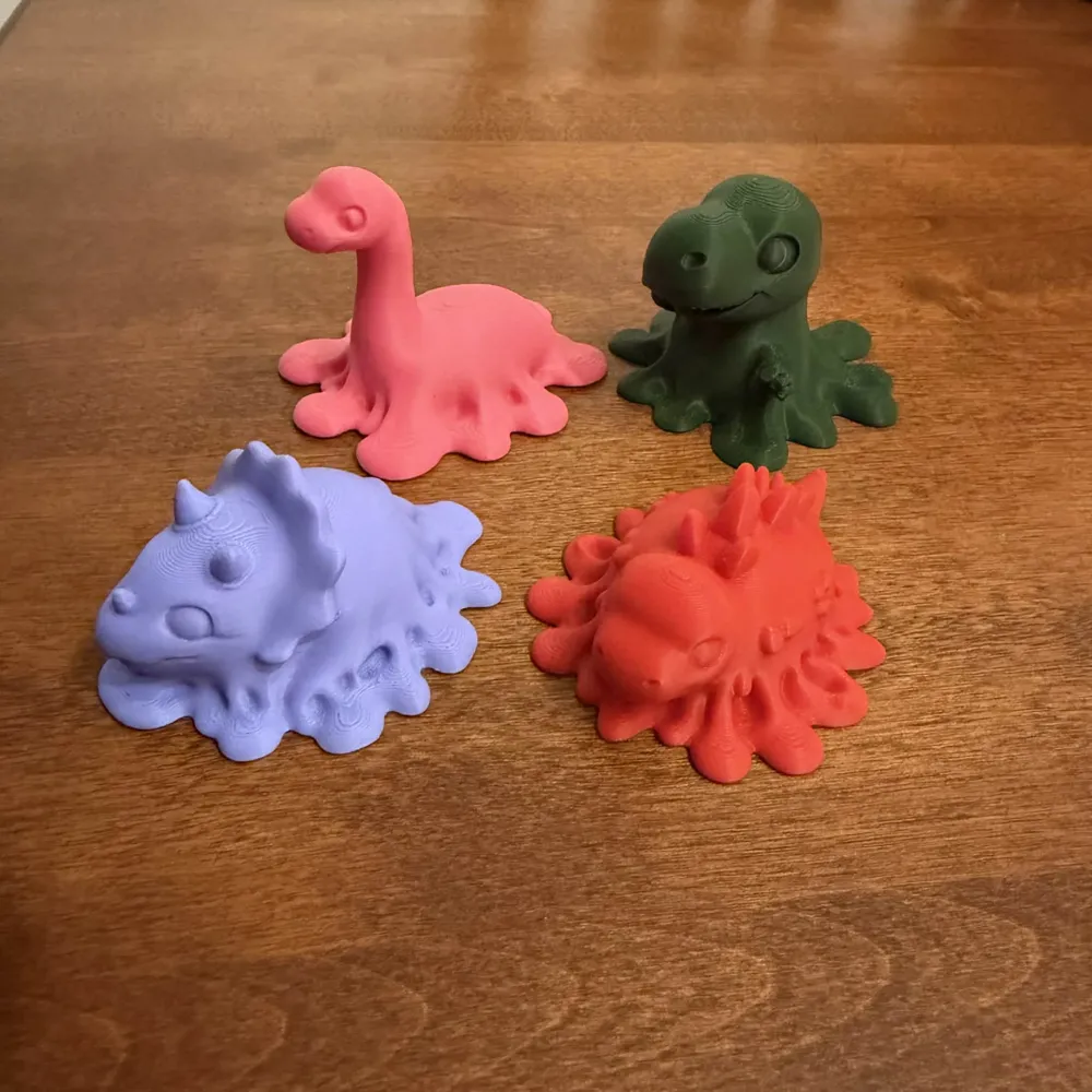 Cute Melting Dino Army - Free 3D Print Model - MakerWorld