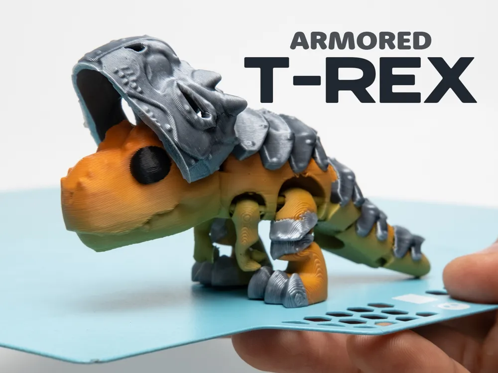 Armored T-Rex Articulated - Free 3D Print Model - MakerWorld