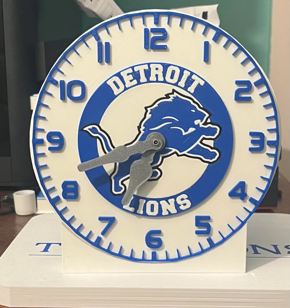 Detroit Lions Desk Clock by Uncle Joeys Creations - MakerWorld