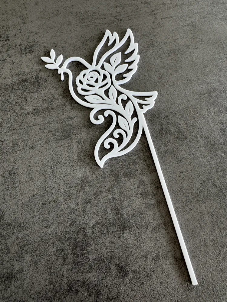 Floral Dove with Flower Picks by CrazyKidz MakerWorld: Download Free 3D ...