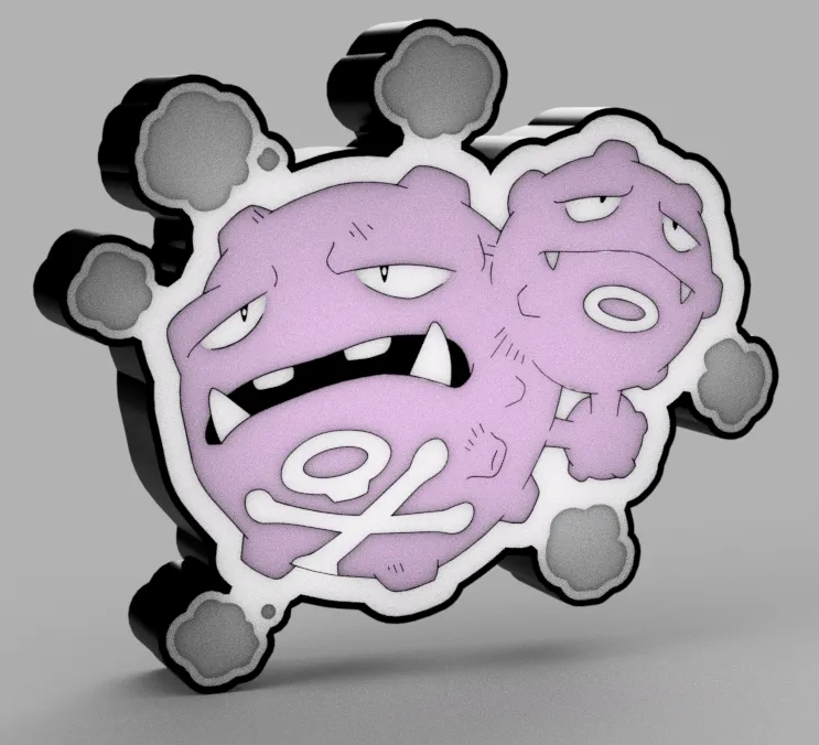 Pokemon - 0110 Weezing LED Lamp by BeeTee 3D - MakerWorld