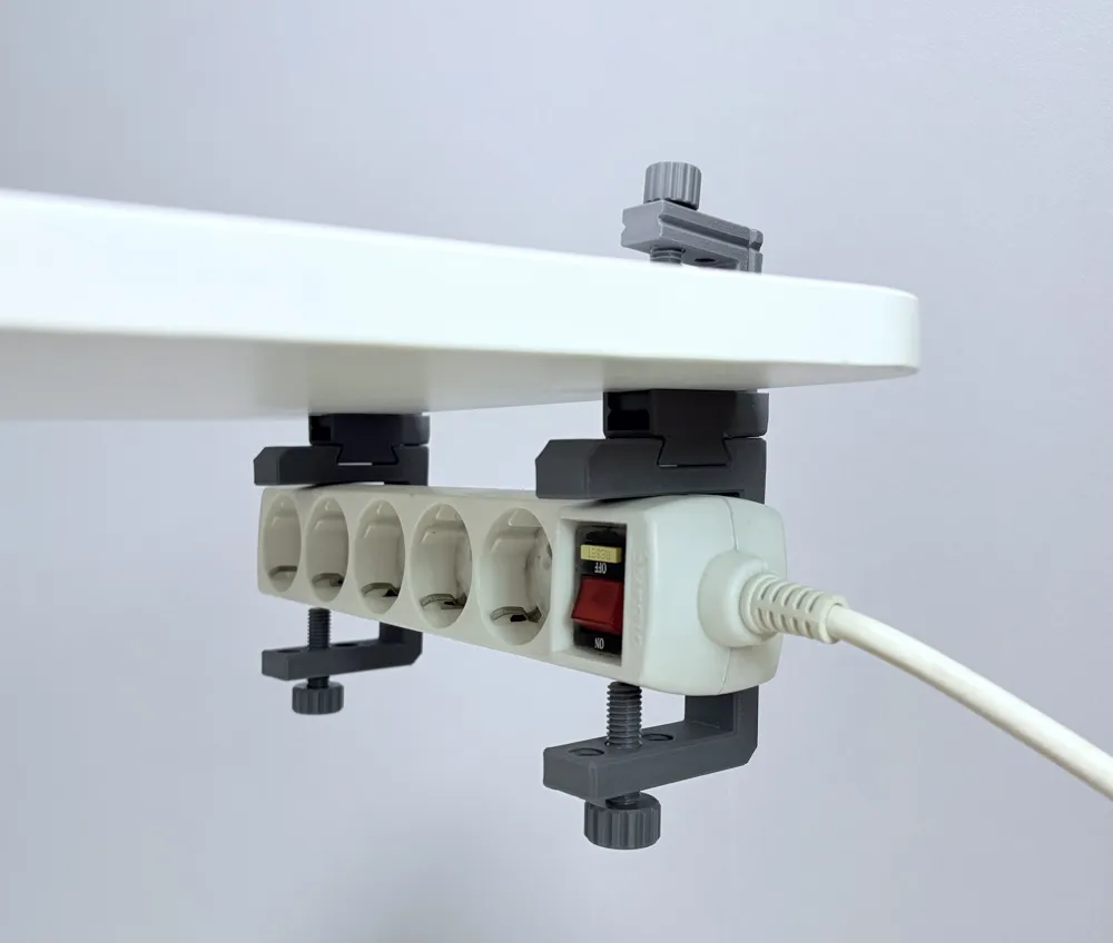 Adjustable Power_Strip_Holder (v2) - Free 3D Print Model - MakerWorld