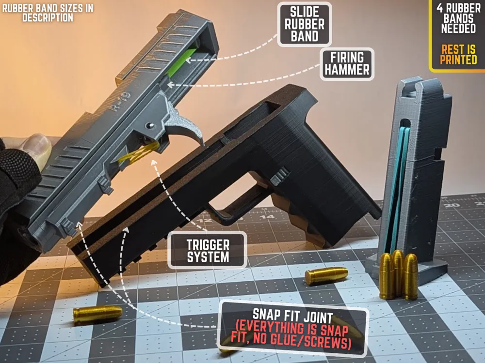 Pistol/Glock-19 | Shoots/Functional |(TOY) by Nathan Wise MakerWorld ...