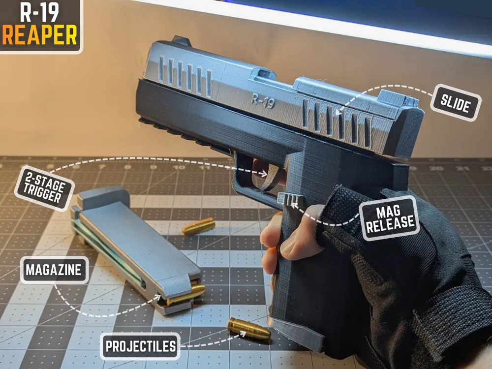 Pistol/Glock-19 | Shoots/Functional |(TOY) by Nathan Wise MakerWorld ...