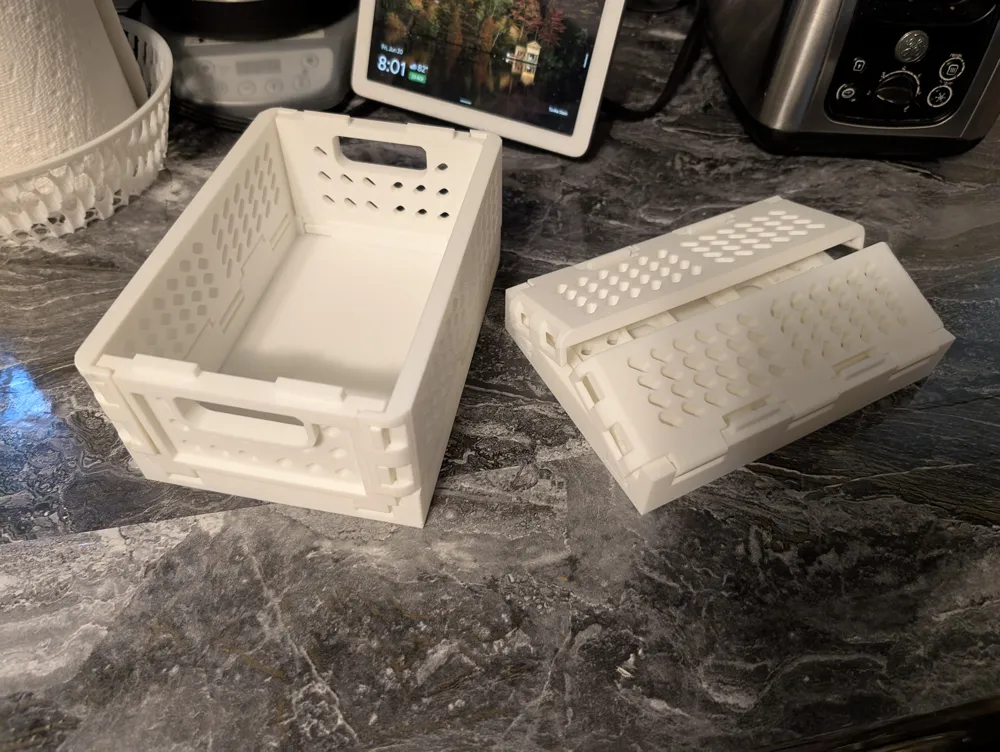 Folding stackable storage crate by Jrod MakerWorld: Download Free 3D Models