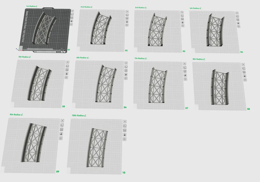 OO Gauge Curved Girder Bridge Sections 1st - 10th Radius by Simply ...