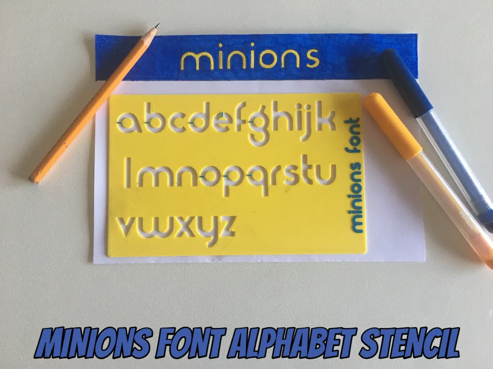 Minions Font Stencil Alphabet by RetroGameMaker MakerWorld: Download ...