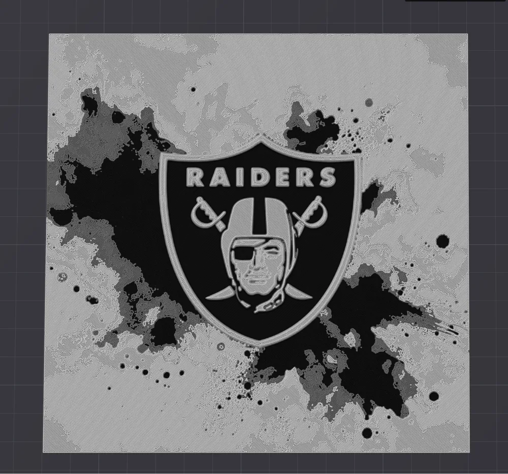 NFL Raiders logo B&W - Hueforge 3 color filament painting by Swiger3D ...