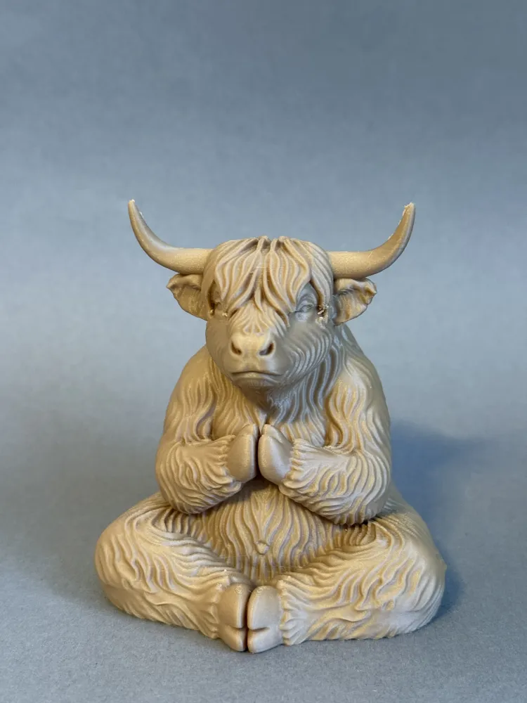 Meditating Highland Cow - Yoga Zen Lotus Pose - Free 3D Print Model ...