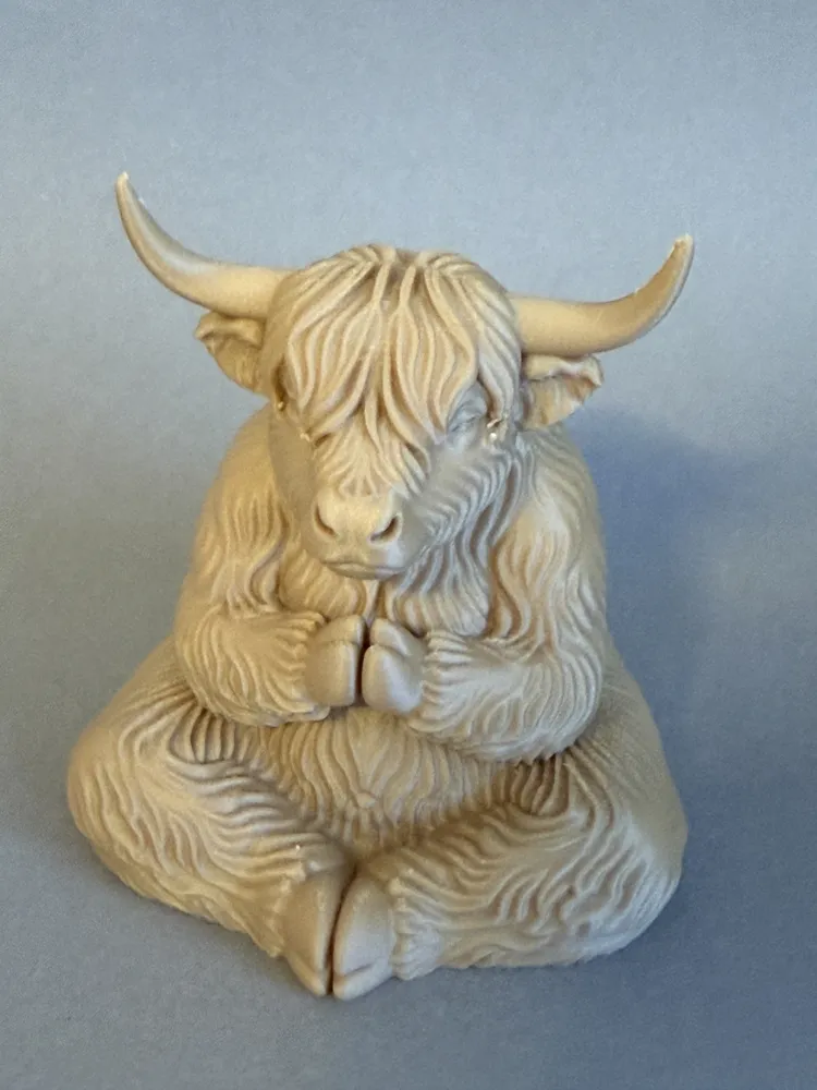 Meditating Highland Cow - Yoga Zen Lotus Pose - Free 3D Print Model ...
