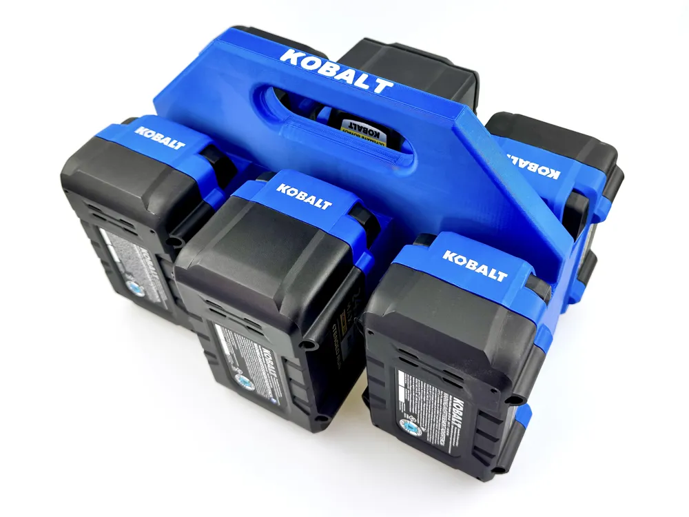 KOBALT Compatible 24v Battery Caddy - 6-Pack - Free 3D Print Model ...