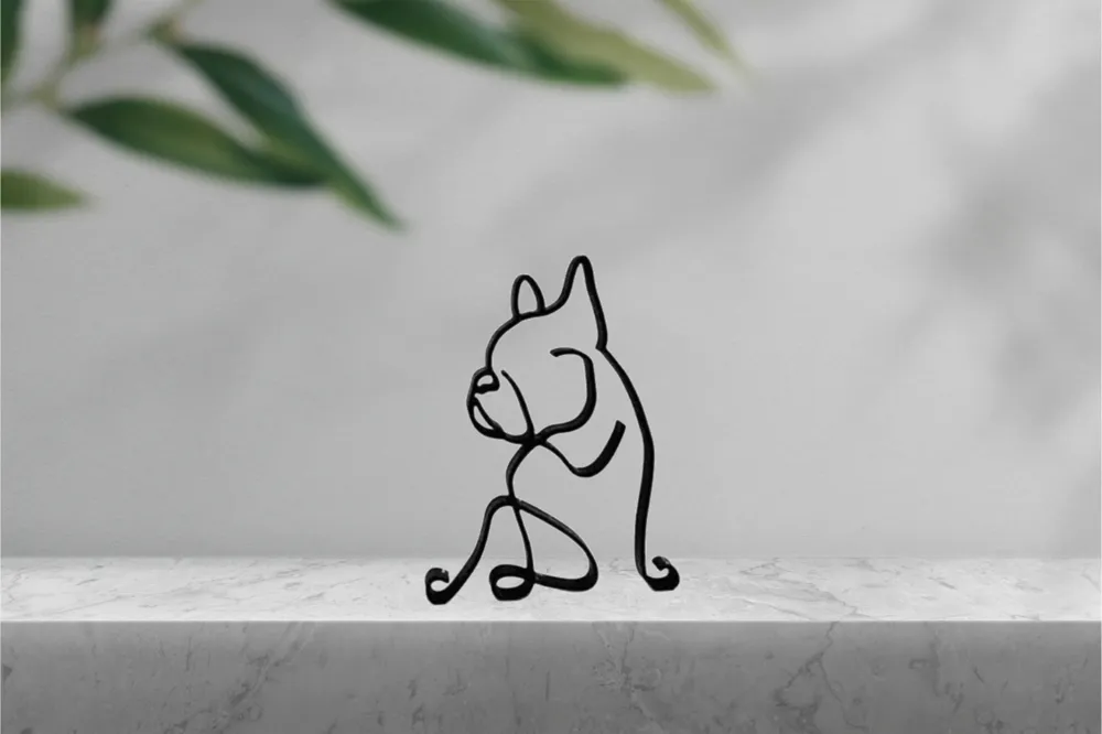 Minimalist French Bulldog Line Art | Ethereal Frenchie Statue by ...