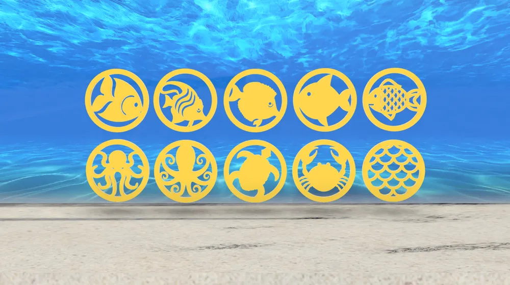 Sea Life Coasters Set - 10 Coasters by JF-699 - MakerWorld