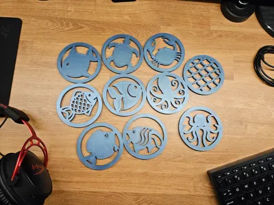 Sea Life Coasters Set - 10 Coasters by JF-699 - MakerWorld