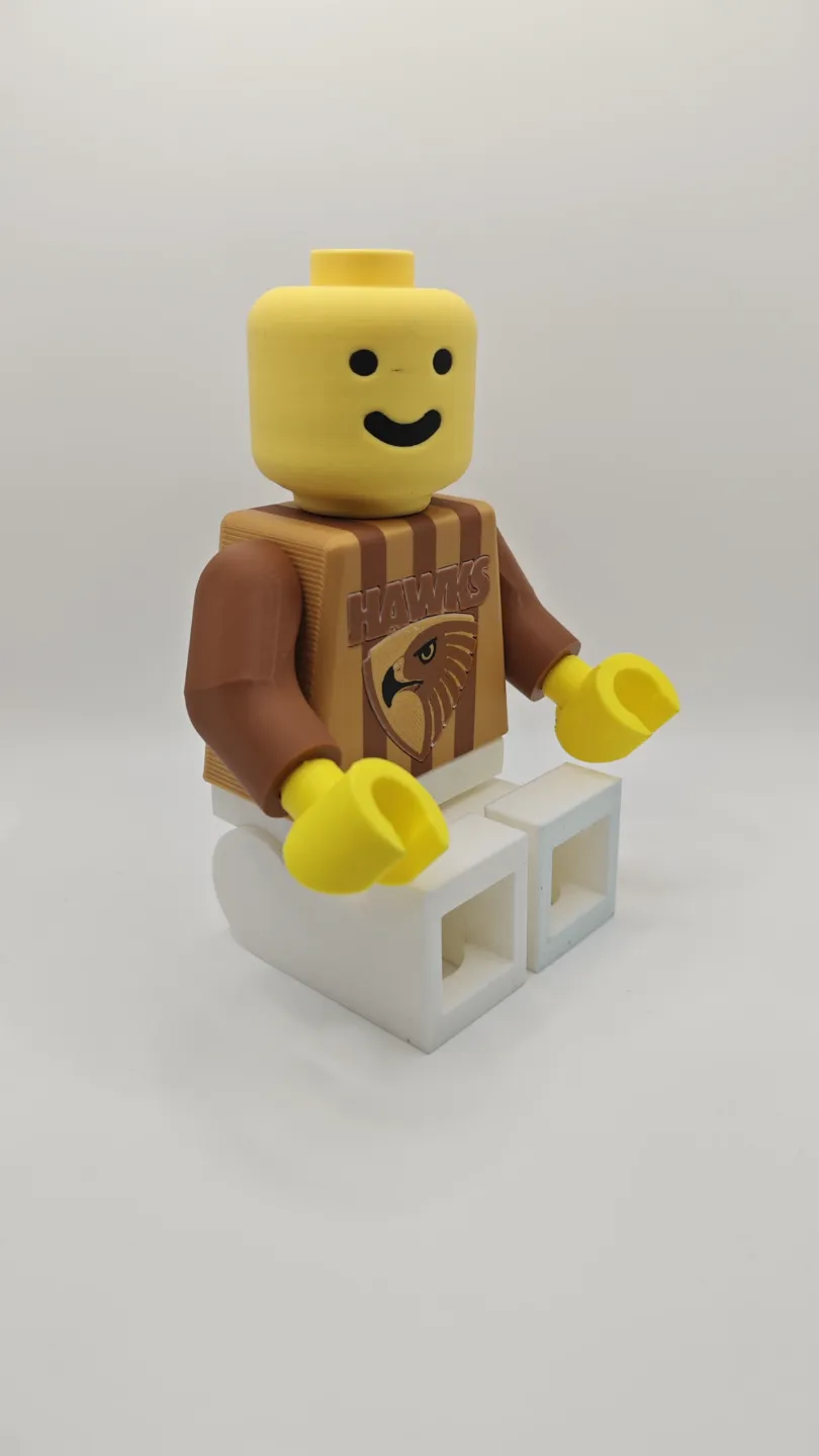AFL Brick Man - Hawthorn Hawks (500%) - Free 3D Print Model - MakerWorld