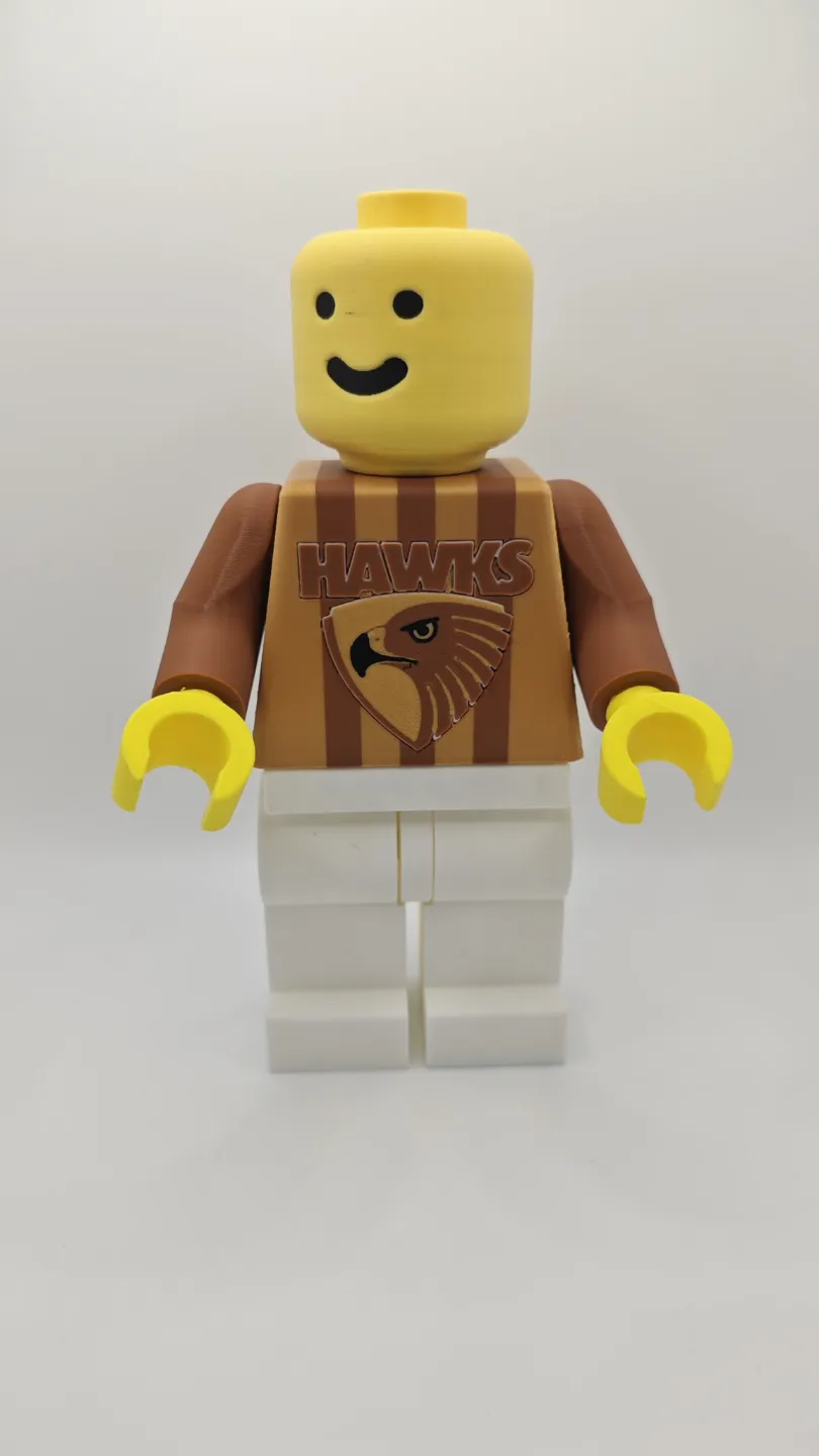 AFL Brick Man - Hawthorn Hawks (500%) - Free 3D Print Model - MakerWorld