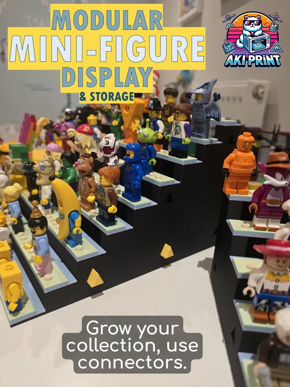 Modular Mini-Figure Display and Storage v2 by AkiPRINT MakerWorld ...