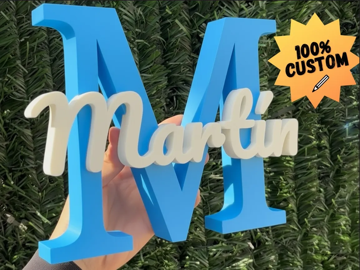 Initial and Name 100% Customizable - Free 3D Print Model - MakerWorld
