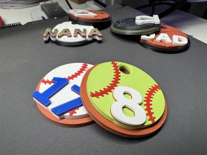 Baseball/Softball Keychain - Parametric Option - Free 3D Print Model ...