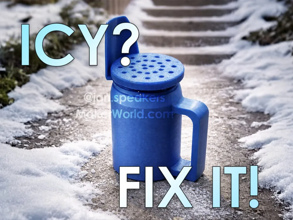 Winter Ice Salt Spreader – 1kg with Scoop - Free 3D Print Model ...