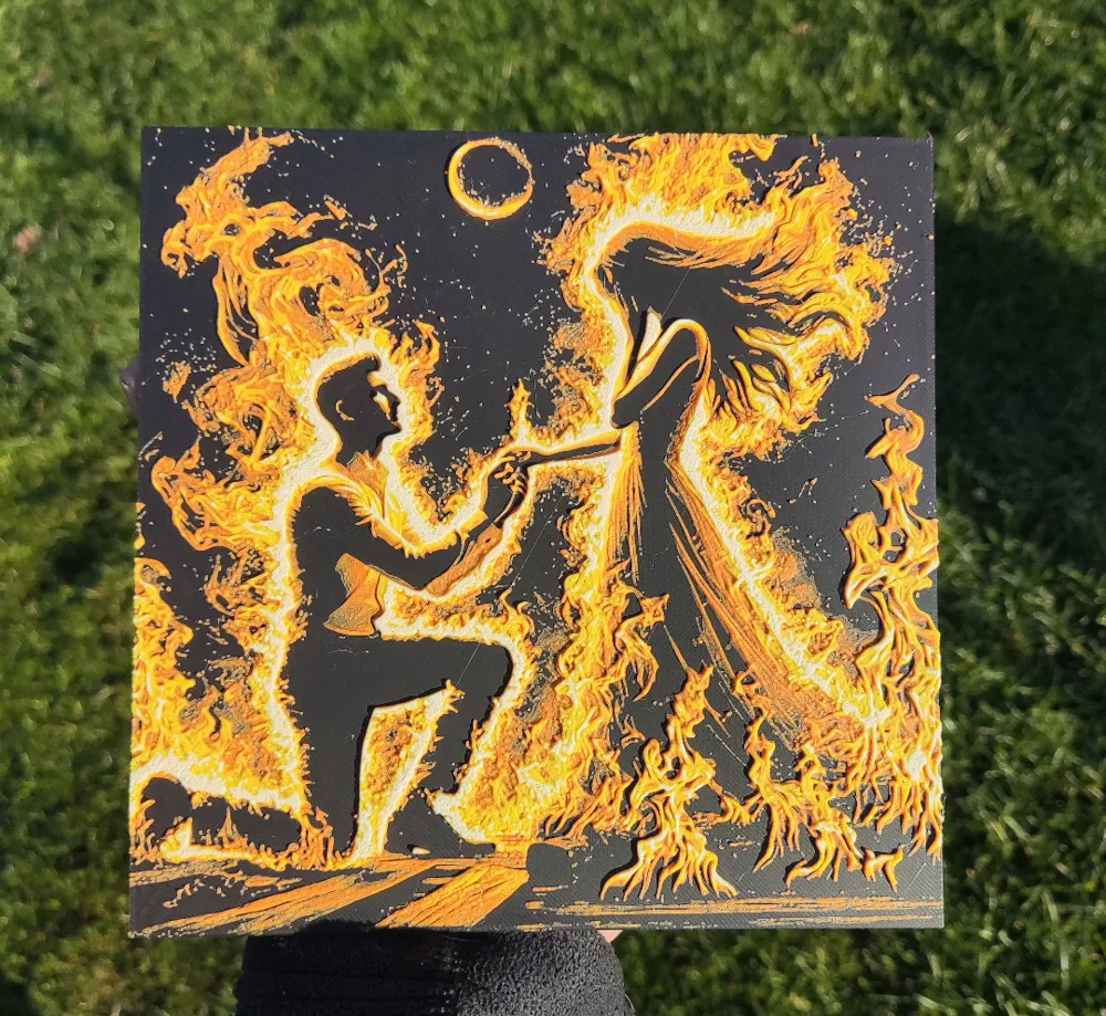 Fire love - hueforge by Fantomas - MakerWorld