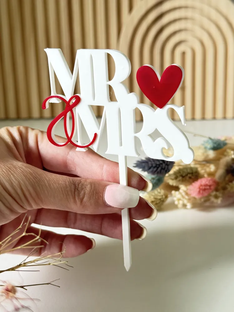 Caketopper Mr & Mrs by Kaziskreativkiste MakerWorld: Download Free 3D Models