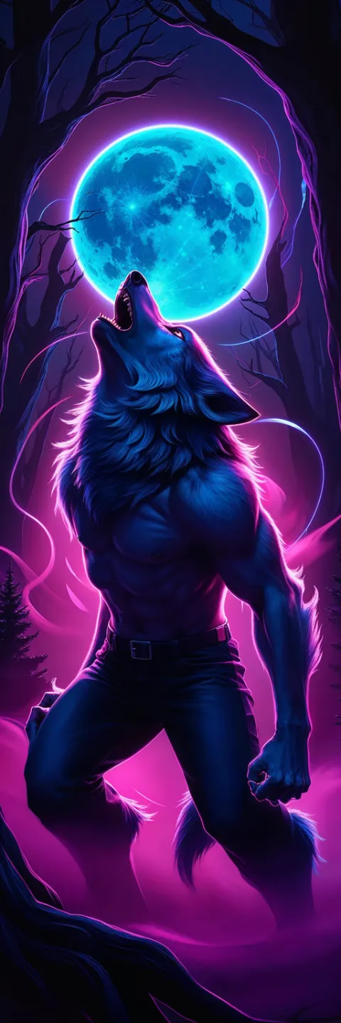 Neon Werewolf Bookmark Hueforge by Bakermakes - MakerWorld