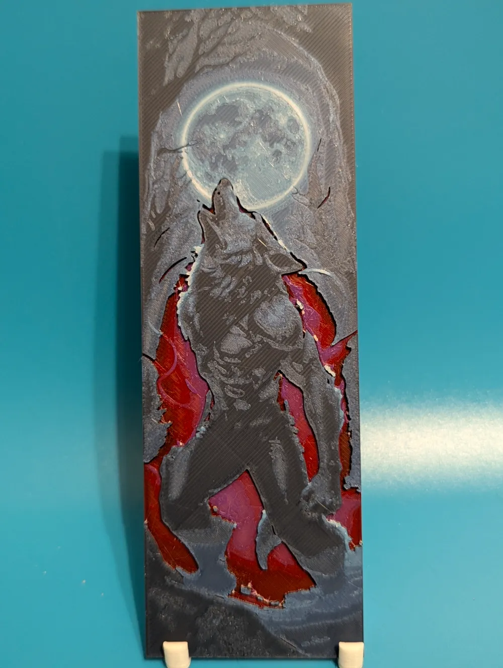 Neon Werewolf Bookmark Hueforge by Bakermakes - MakerWorld