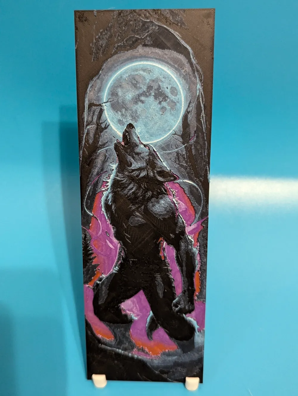 Neon Werewolf Bookmark Hueforge by Bakermakes - MakerWorld
