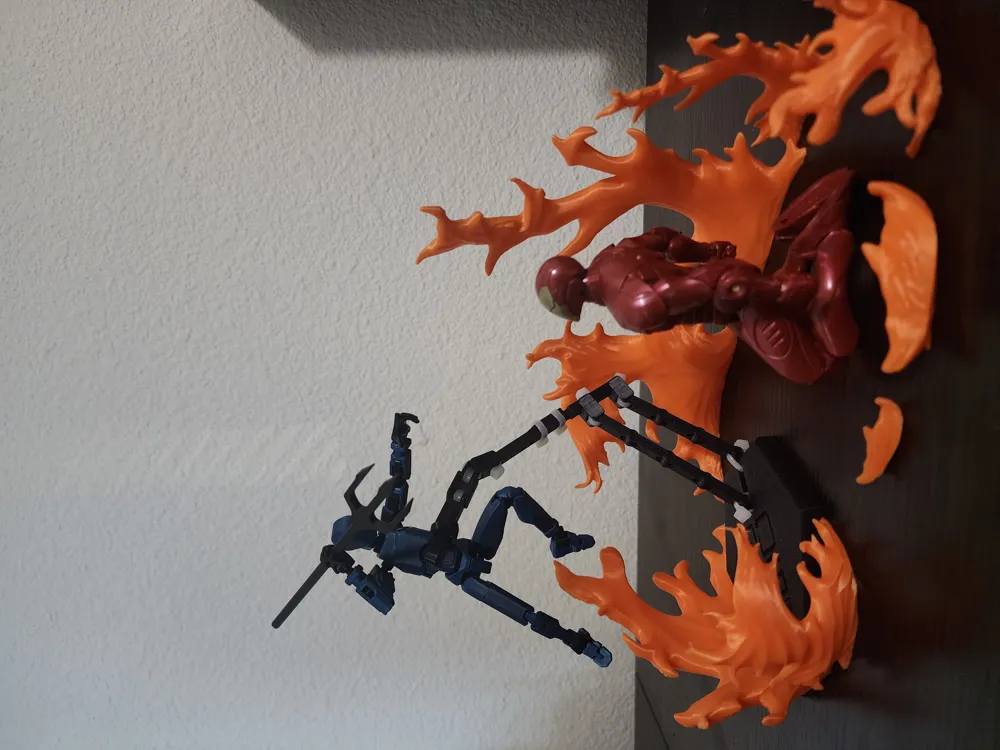 Action Figure Flame Effects - Free 3D Print Model - MakerWorld