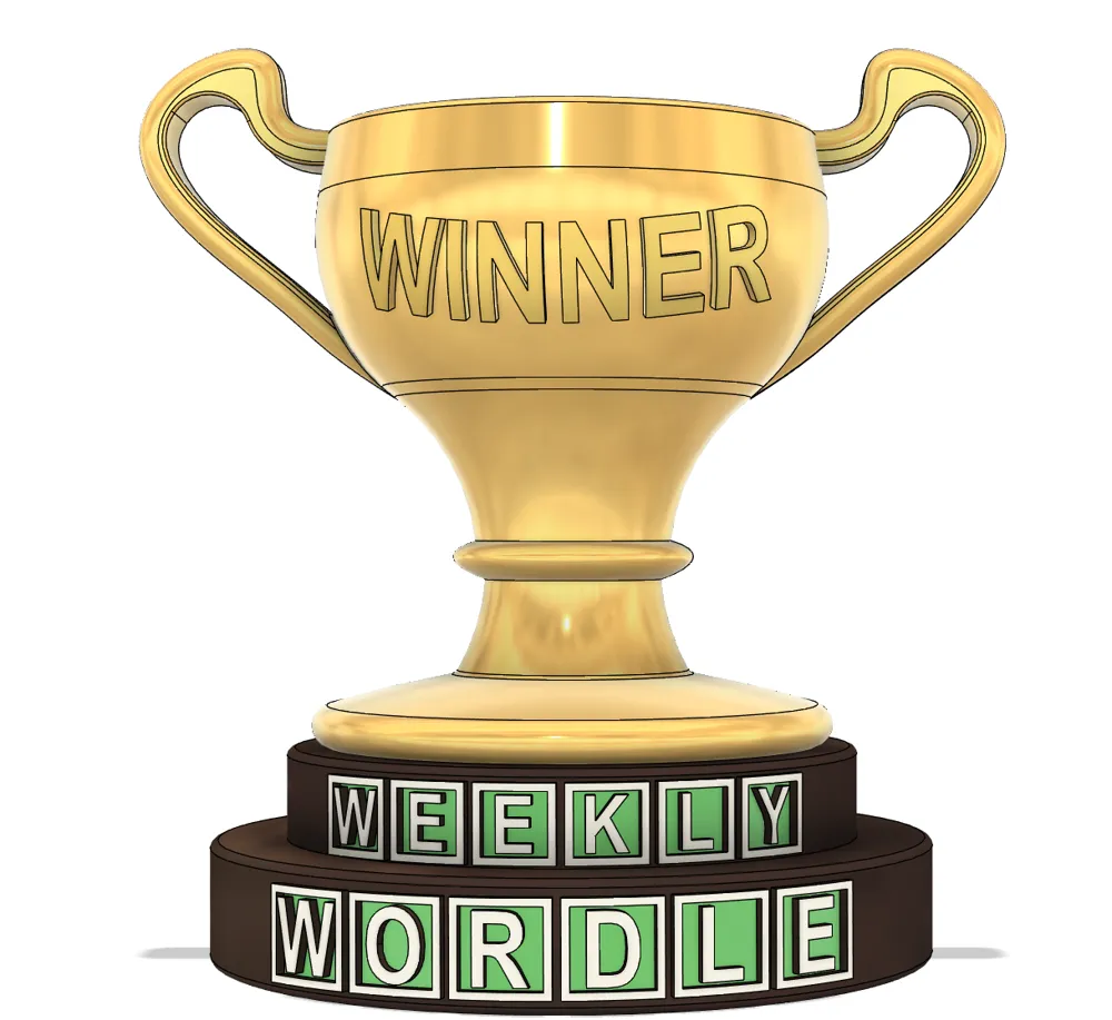 'Word Game' Weekly Winner Trophy by MBD MakerWorld: Download Free 3D Models