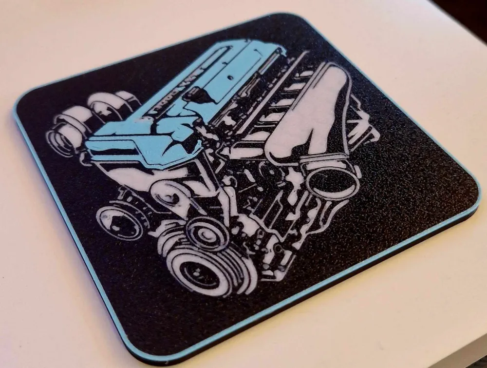 Toyota Supra 2JZ Engine Coaster by SA3D Designs - MakerWorld